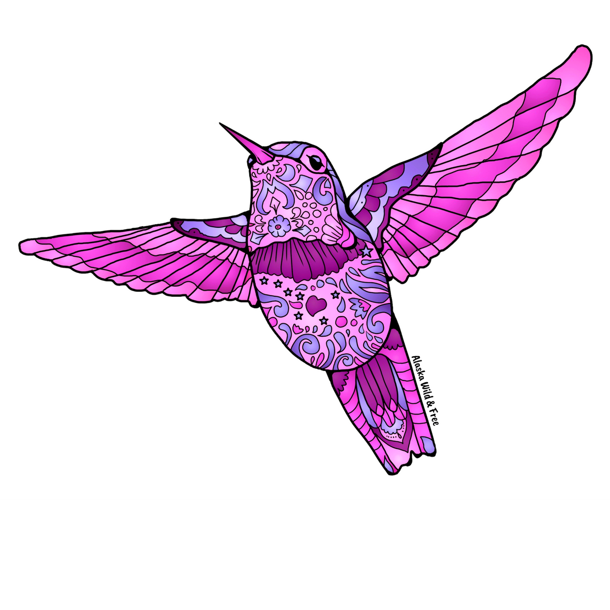 Bird - Pink Hummingbird Sticker – Alaska Wild & Free